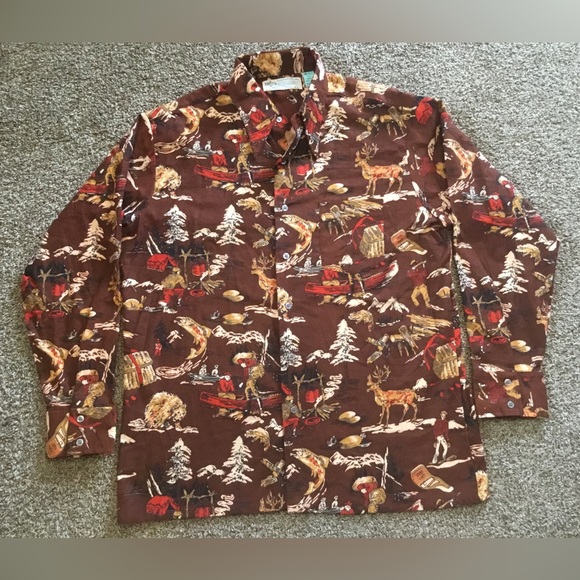 Kmart | Shirts | Vintage Kmart Aop Hunting Fishing Button Down Shirt ...